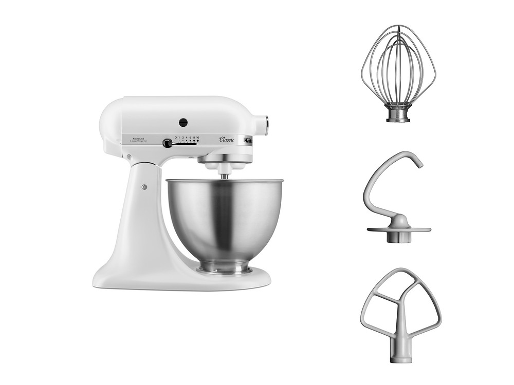 MIXER TILT-HEAD 4.3L - CLASSIC - Matte white | KitchenAid UK
